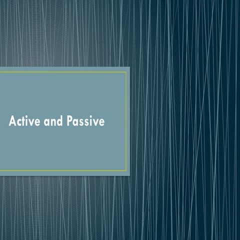 Active and Passive for young learners or beginners | PPTX