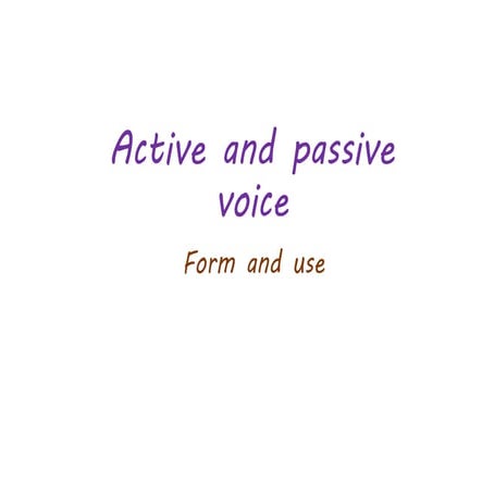 Introducing about Passive Voice & active voice | PPTX
