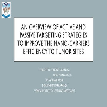 An Overview of Active and Passive Targeting Strategies to Improve the ...
