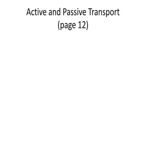 Active and passive transport | PPTX