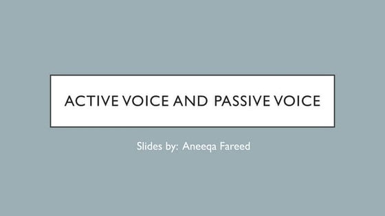 Passive voice ppt.pptx | Programming Languages | Computing