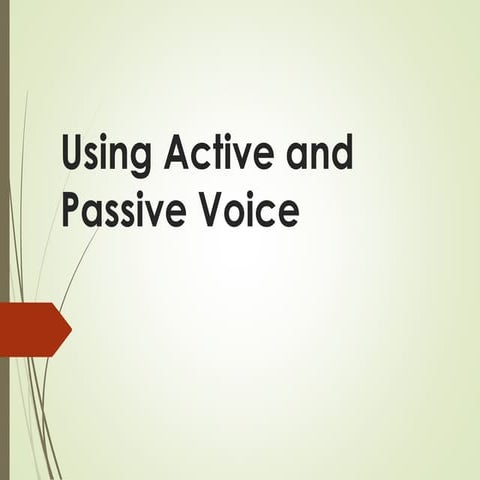Active and passive for human understanding voice.ppt