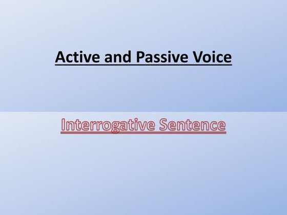 Active and passive voice | PPTX