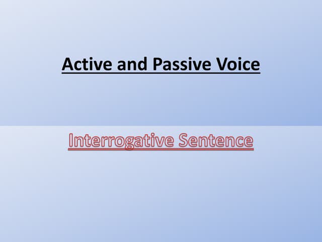 Active and passive voice powerpoint presentation | PPTX
