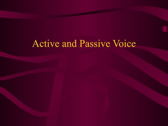 Activeand passivevoicepp | PPT