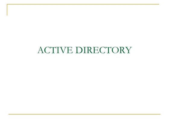 Active directory | PPT | Internet | Computing