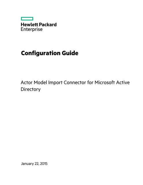ArcSight Actor Model Import Connector for Microsoft Active Directory Configuration Guide | PDF