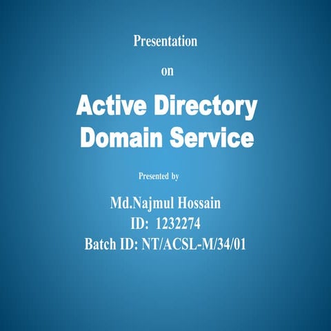 Active directory domain service | PPT