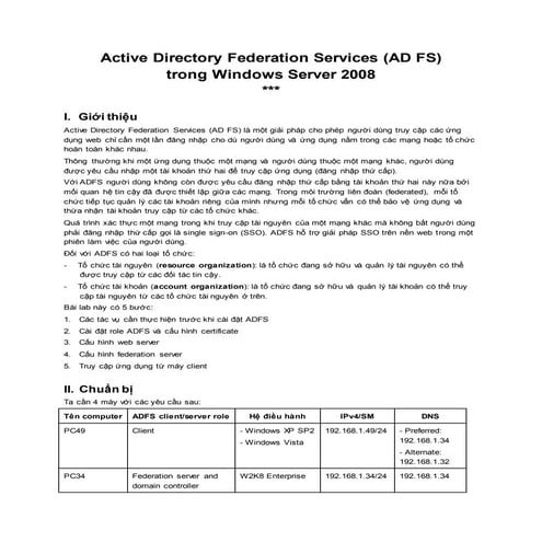 Active directory federation services | DOCX