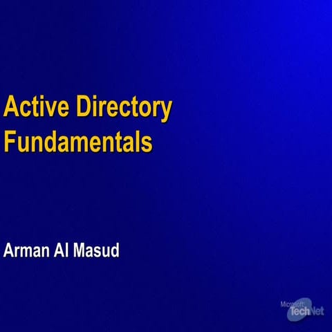 Active Directory fundamentals Presentation.ppt