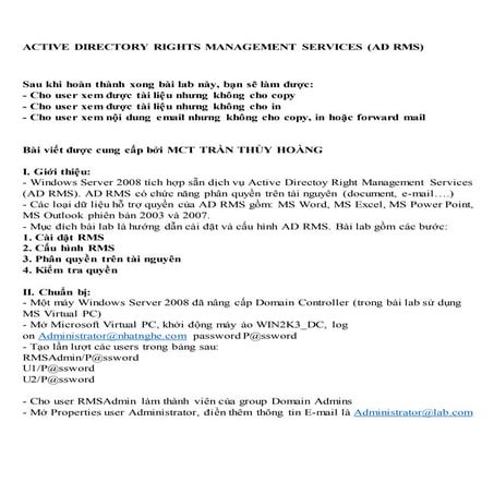 Active directory rights management services | PDF