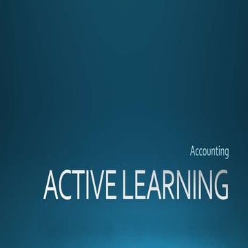 Active Learning: Matching Activities to Outcomes | PPTX