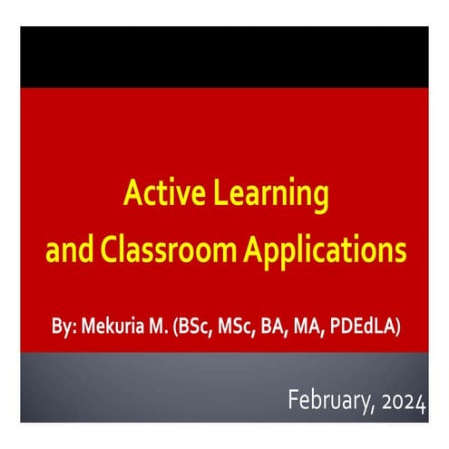 Active learning & classroom applications.pdf | Education