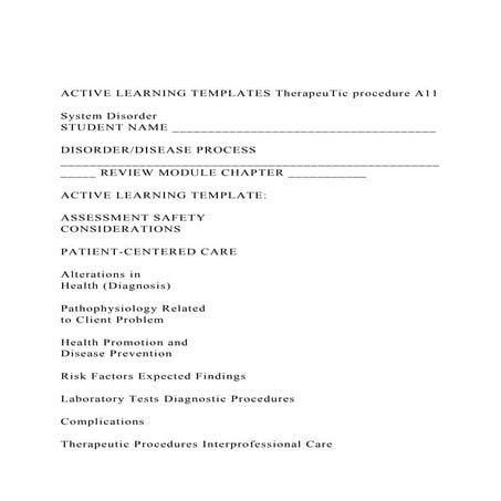 ACTIVE LEARNING TEMPLATES TherapeuTic procedure A11System .docx