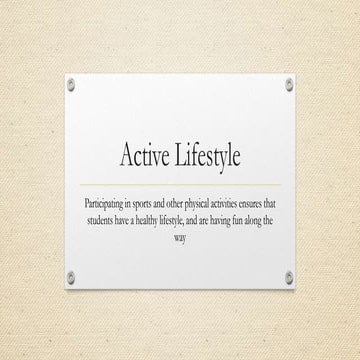 Active lifestyle | PPTX