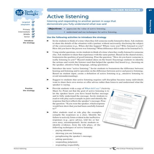 Active_listening Active Listening Active | PDF | Educational Assessment ...