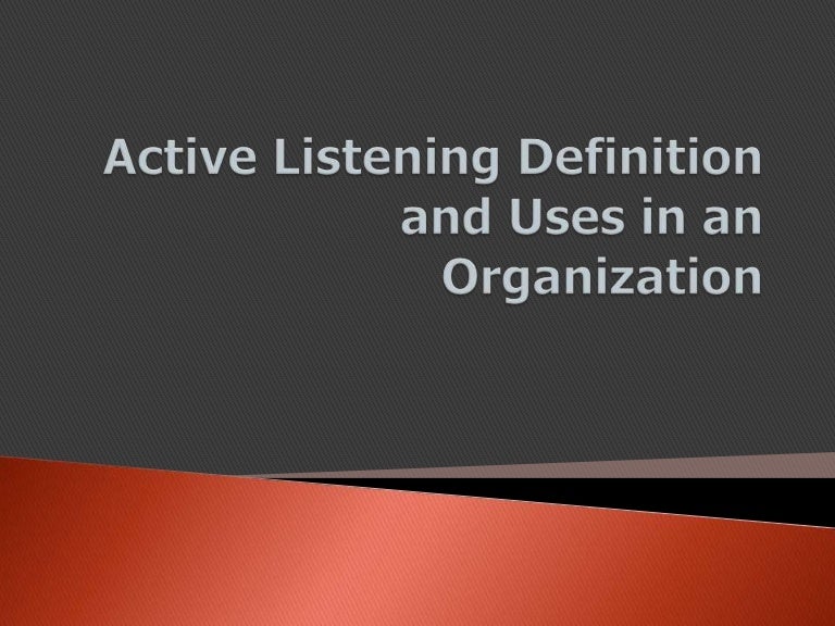 Active listening definition children - likebery