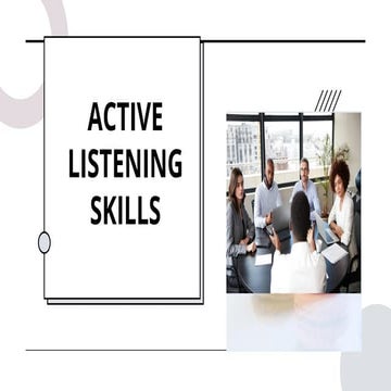 Active listening skills for professional | PDF