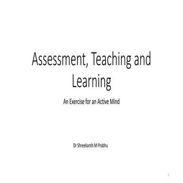 Assessment, Teaching and Learning An Exercise for an Active Mind | PDF