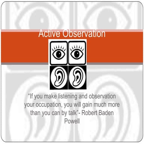 Active observation | PPTX | Malls & Shopping Centers | Attractions