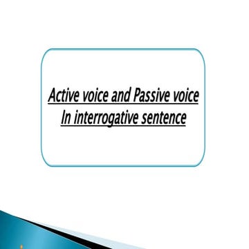 Passive voice (intergative sentence) | PPT