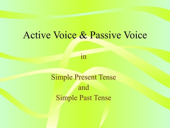 Active and passive voice | PPT