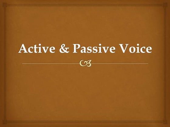 The Structure of Passive Voice | PPT