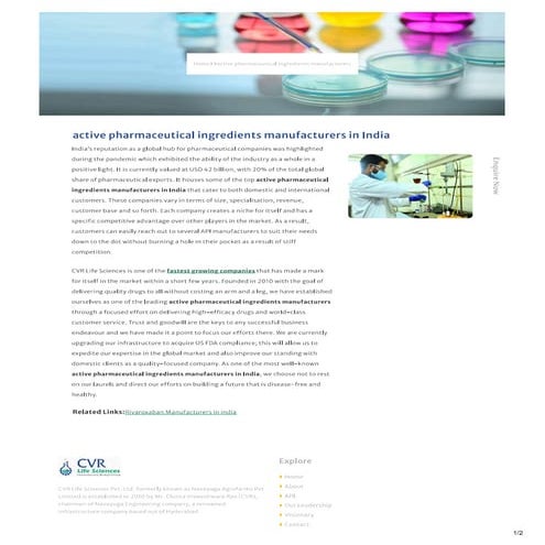 Active pharmaceutical ingredients manufacturers in India.pdf