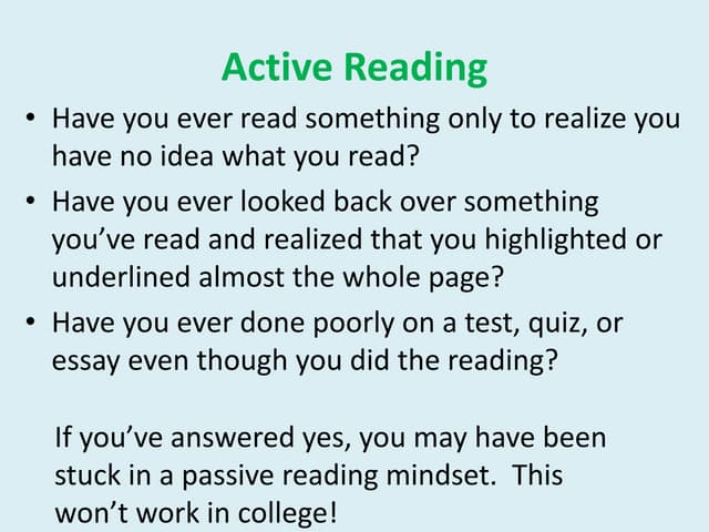 Unit 4: Active Reading | PPT
