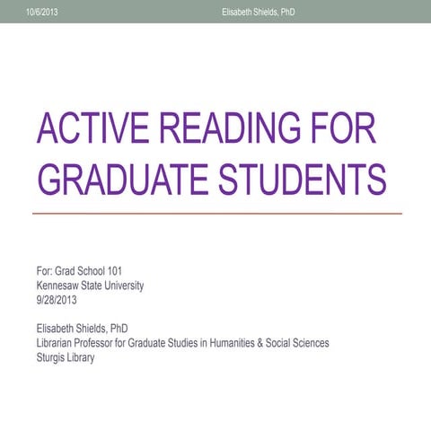 Active reading for graduate students | PPTX