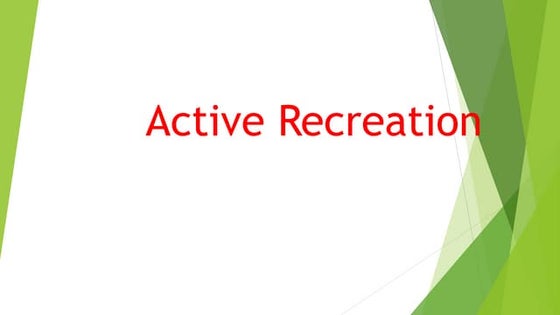 Physical Education 9 4th Quarter | Recreational Activity | PPTX | Nutrition | Healthy Living