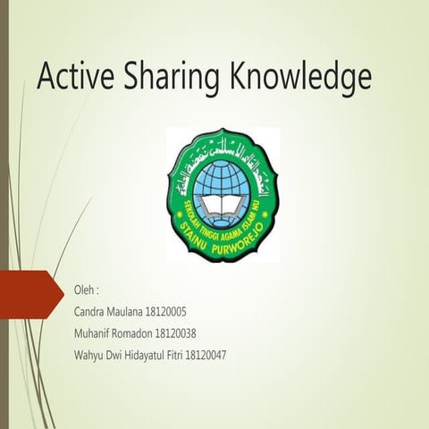 Active sharing knowledge | PPT