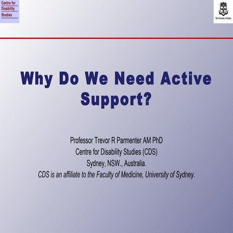 Active support研習講義一：為何需要積極性支持？ | PPT