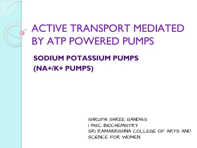 Sodium potassium pump | PDF