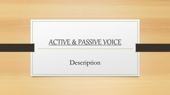 All tenses Active and Passive voice presentation | PPTX