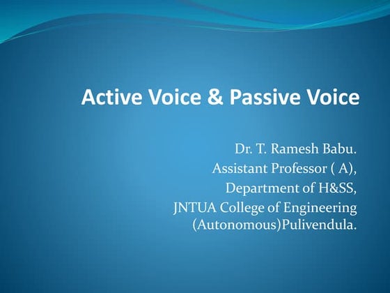 All tenses Active and Passive voice presentation | PPT