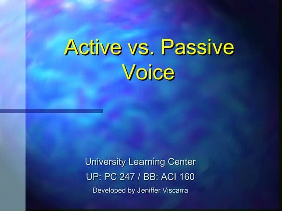 Active and passive voice | PPT