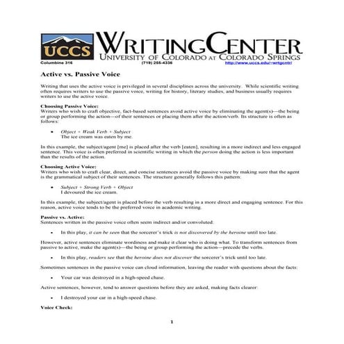 Active vs passive voice | PDF
