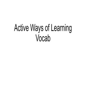 Active ways of learning vocab | PPT