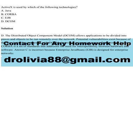 ActiveX is used by which of the following technologiesA. JavaB..pdf