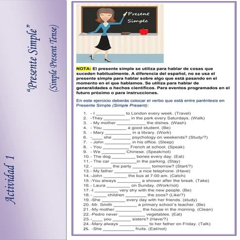 Actividad1 presente simple_vdga | PDF
