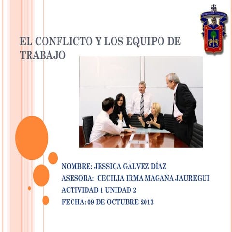 Actividad 1 : Conflictos de equipos de trabajo | PPTX