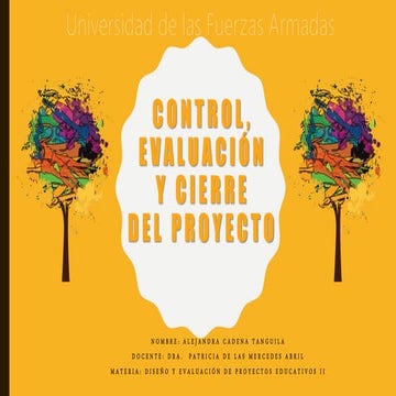 Control, Evaluacion y cierre de proyectos. | PPTX