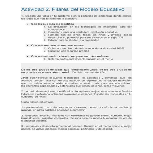 Actividad 2. pilares de la educacion | DOCX