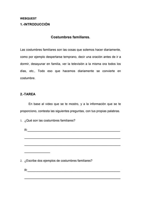 Costumbres y tradiciones de mi familia | PPT