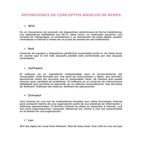 Actividad 7. DEFINICIONES DE CONCEPTOS BASICOS DE REDES | PDF