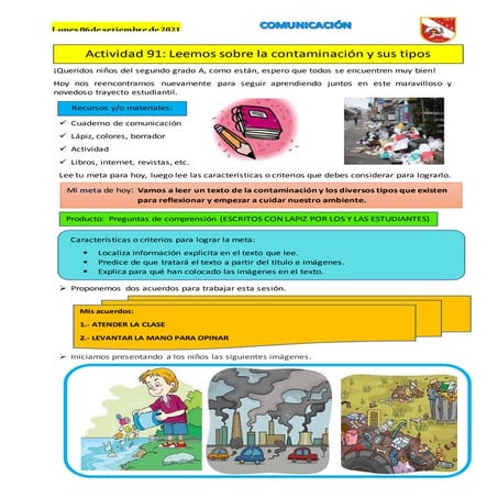Fichas De Trabajo Sobre La Contaminacion Del Aire Para Niños