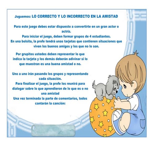 Actividad amistad para niños | DOCX