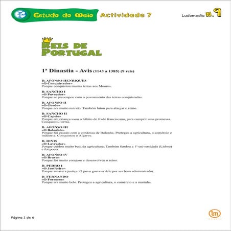 Reis portugal 1ª, 2ª, 3ª e 4ª dinastias. | PPT