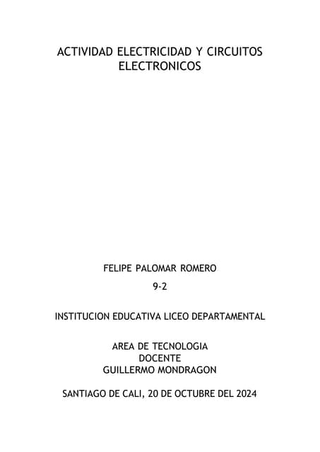 Tema 2: Salida Eléctrica y Contacto, Formación de Circuitos, Tablero ...